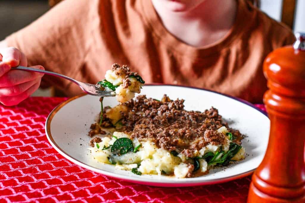 Ground Deer Meat and Gravy Over Mashed Potatoes Recipe - Wild Game & Fish