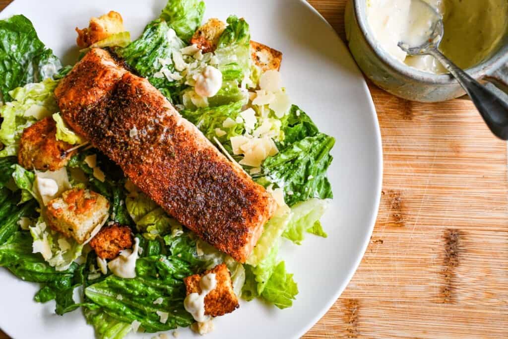 Blackened Salmon Caesar Salad - Wild Game & Fish